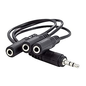 Ancable 3.5mm (1/8") TRS 1 Male to 3 Female 3-Way Stereo Splitter Audio Cable