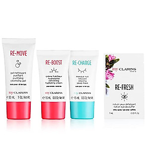 My Clarins Starter Kit | 4-Piece Vegan Skincare Gift Set | Limited Edition | $23 Value