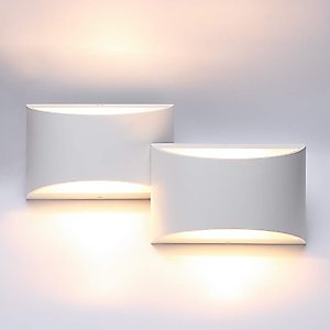 Aipsun Aluminum Modern Indoor LED Wall Sconce Hardwired Interior Wall Lights Set of 2 Up and Down Wall Mount Light for Living Room Bedroom Hallway Corridor Warm White 3000K(with G9 Bulbs)