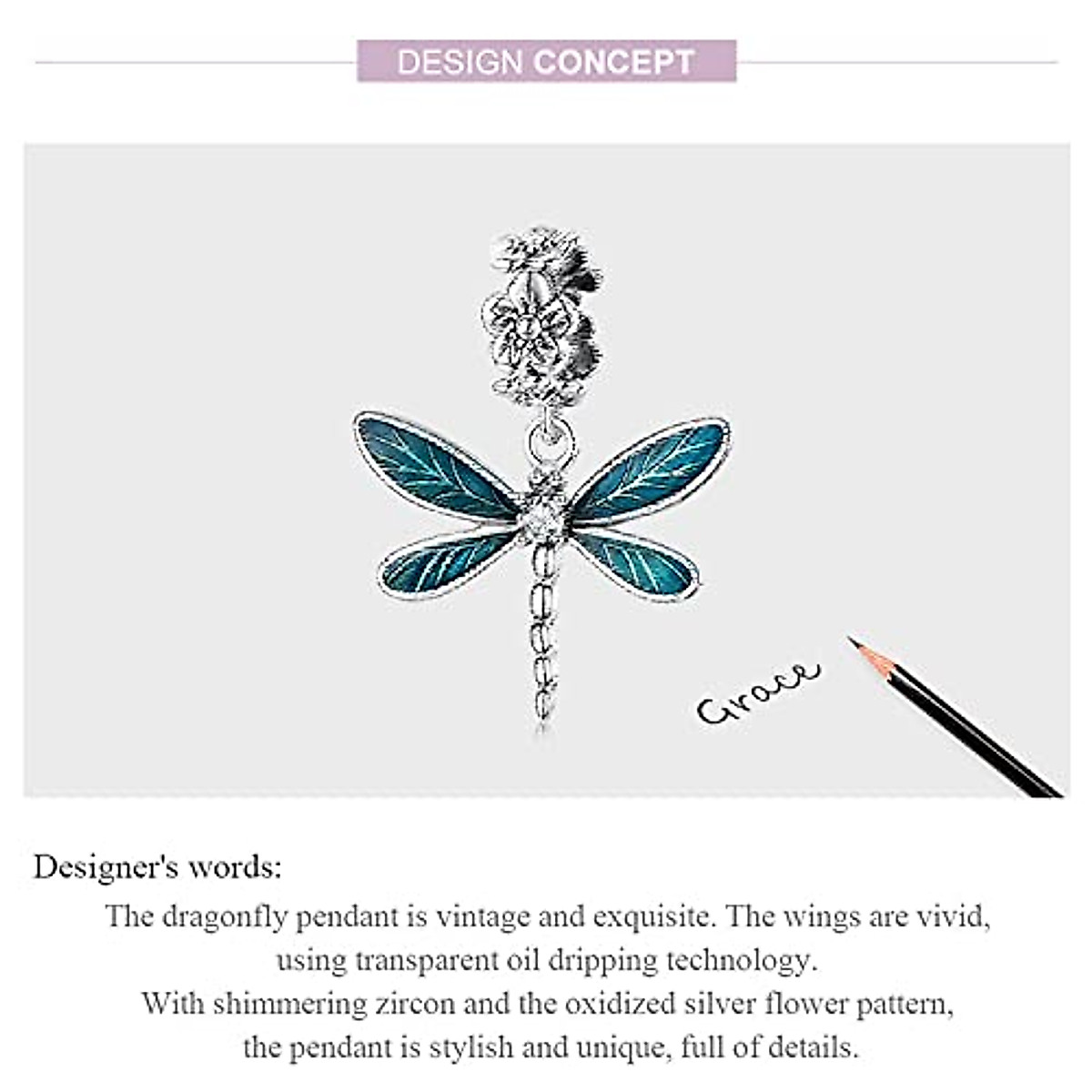 RUKYF 925 Sterling Silver Dragonfly Charms for Bracelets and Necklaces Best Jewelry Gifts for Dragonfly Lovers