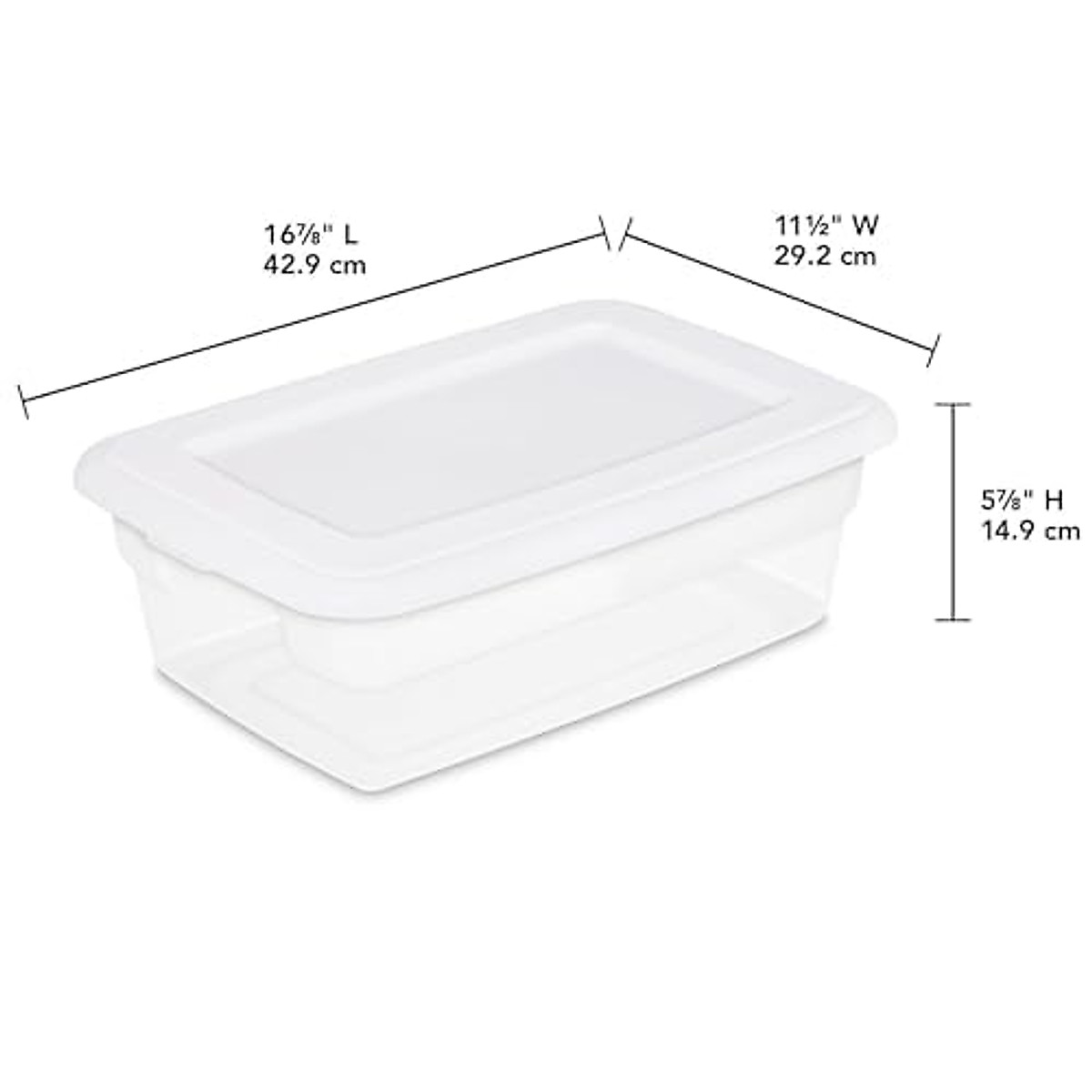 QQLADY 12 Quart Stackable Plastic Storage Bins with Lids, Clear Containers with Lids, Durable Nestable Closet, Garage, Totes, Tubs Boxes Organizing, 1 Pack