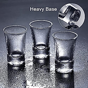 Aoeoe 40 Pack Shot Glass Bulk Set with Heavy Base, 1.5 Ounce Whiskey Shot Glasses, Clear Shot Glass Set, Round Shot Glasses Bulk, Small Glass Shot Cups for Vodka, Whiskey, Tequila, Espresso, Liquor