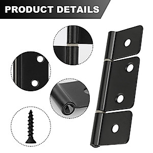 Three Leaf Non-Mortised Hinge for Mobile Home & RV Interior 8 Packa Black Door Hinges with Screws
