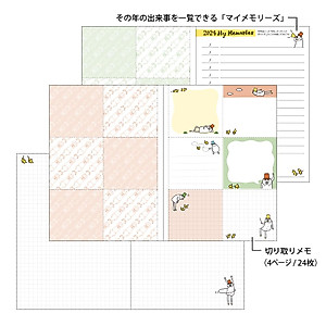 Midori Pocket Diary 22251006 Weekly Planner, 2024, A6, Clover Pattern, Starts January 2024 (Uncle Pattern (Monthly))