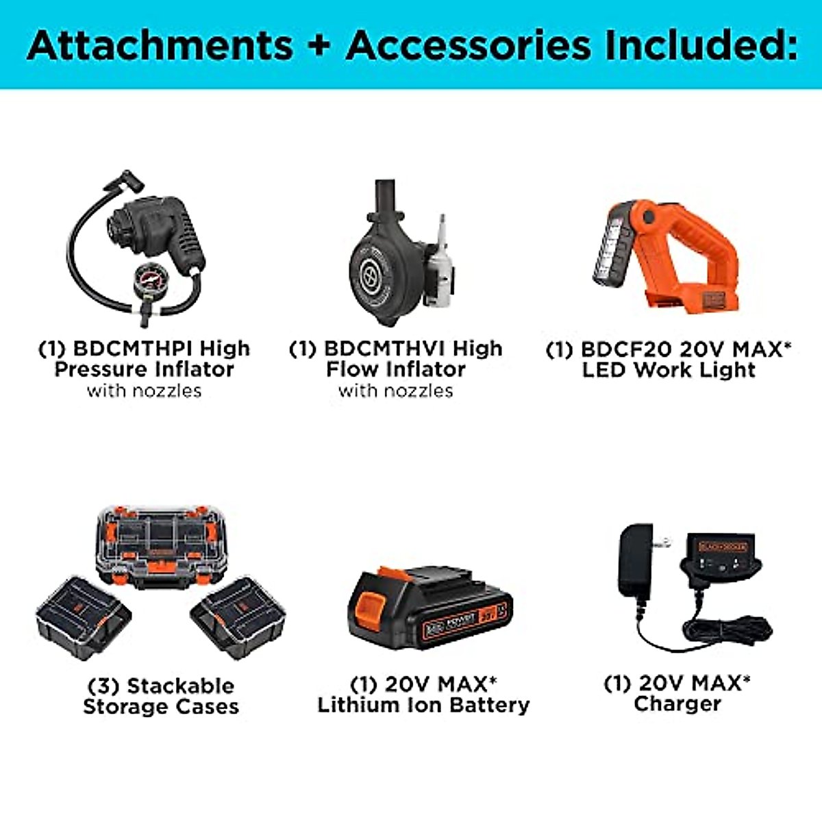 BLACK+DECKER MATRIX 20V MAX Power Tool Kit, Includes Cordless Drill, 8 Attachments and Storage Case (BDCDMT1208KITC1)