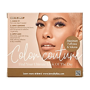 iENVY False Eyelashes Real Mink Color Couture Full Colored Lashes Maximum Fluffiness and Volume Fake Eyelashes (Purple)