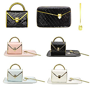 FLLETY Coffee Mug,Tea Cup Set,Coffee Cups Ceramic Travel Mug,Handbag Shaped Mug With Saucer And Spoon,Halloween Mugs With Gift Box For Women (Black)