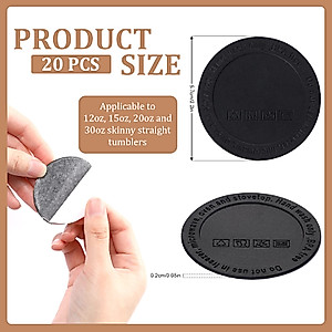 Mozeat Lens 20Pcs Rubber Bottoms for Tumblers 20 oz, Protective Anti-Slip Silicone Tumbler Bottoms with Adhesive, Tumbler Bumpers Rubber Tumbler Bottom for Skinny Sublimation Tumblers