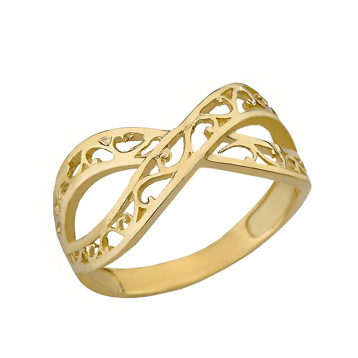 Women's 14k Yellow Gold Forever Filigree Infinity Ring (Size 6)