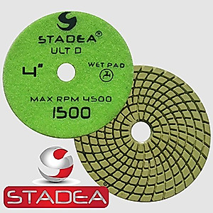 Stadea PPW108X Granite Polishing Pads 4" Diamond Pad Black Buff For Granite Quartz Stones Polish