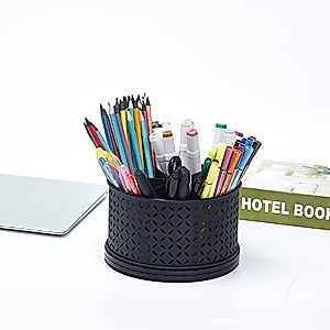 SETTFRFE Rotating Pencil Holder for Desk,Supplies Organizer Pen Caddy,6 Compartments Spinning Multi-Functional large Pen Holder for Desk