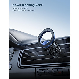 Lamicall Fits MagSafe Car Mount - [20 Super Magnets] Magnetic Car Phone Mount, Air Vent Cell Phone Holder Clip, MagSafe Accessories for iPhone 14 13 12 Pro Max Plus Mini & MagSafe Case & All Phones