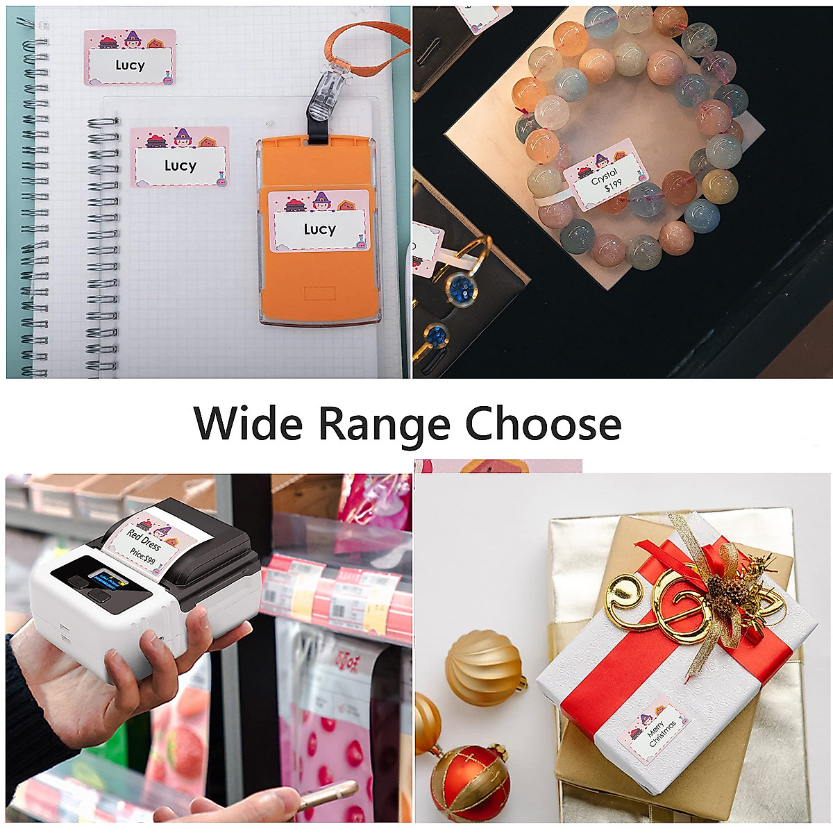 Mini Bluetooth Thermal Label Maker with Multi-Purpose Square Self-Adhesive Label