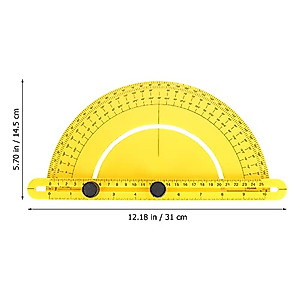 DOITOOL 180 Universal Goniometer Angle Finder Tool Multitools Rotary Protractor Goniometer Ruler Metal Protractor Rotating Angle Measure Protractor Arm Swing Stainless Steel To Rotate Abs