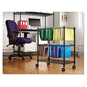 Two-Tier Rolling File Cart, 26w x14d x 29-1/2h, Black