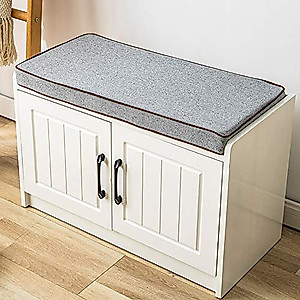 WanJing Patio Bench/Settee Cushion,Non-Slip Garden Furniture Swing Pad Washable Loveseat Pad for Indoor Outdoor Bench Porch Swing/Dining Seat/Storage Settee/Chaise Lounger, Gray, 40x16 inch