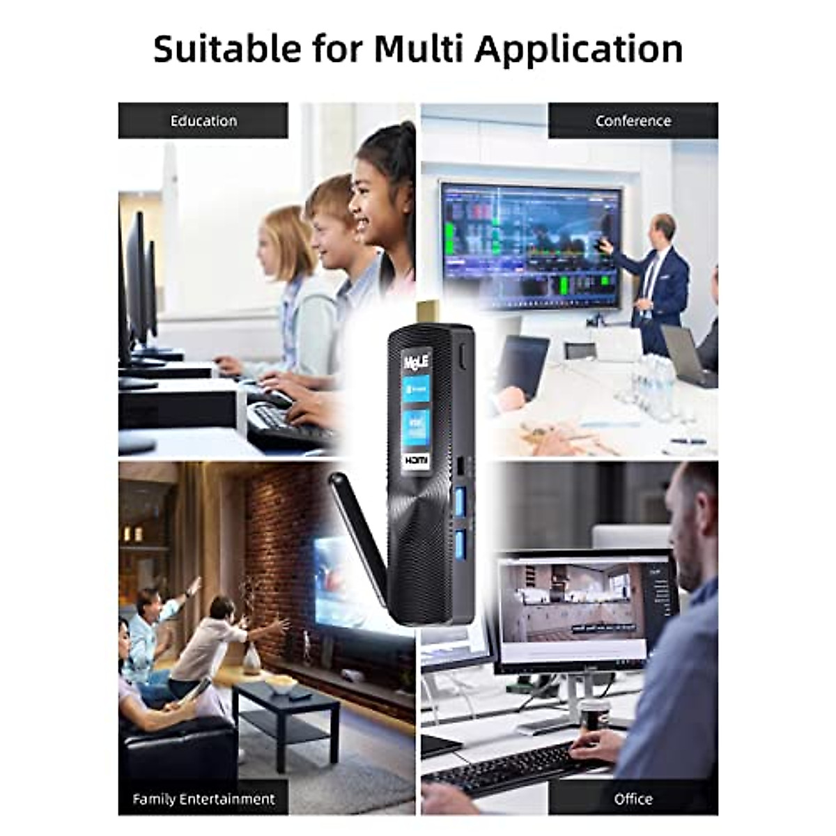 MeLE PCG02 Fanless Mini PC Stick Desktop,J4125 8GB 256GB Windows 11 Pro 4K HDMI Portable Small Computer, Support Win10 pro PXE Unlocked Bios Gigabit Ethernet, Work on Media Industry IoT Office
