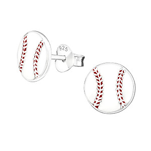 ICYROSE Hypoallergenic Sterling Silver Baseball Stud Earrings (Nickel Free) 19460
