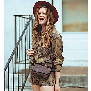 Bed|Stu Women’s Ziggy Leather Crossbody Bag (Teak Rustic)