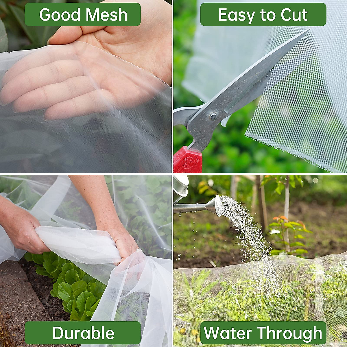 Garden Netting 10x33FT 2 Pack Ultra Fine Mesh, Insect Barrier Bird Netting for Garden Protection, Insect Bug Netting Garden Net for Protecting Plants Vegetables Flowers Fruits