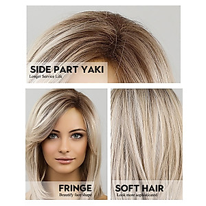 HAIRCUBE Shoulder Length Bob Wigs for Women Side Parting