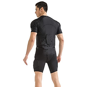 TUOYR Padded Compression Shirt Chest Protector Undershirt for Football Soccer Paintball Shirt