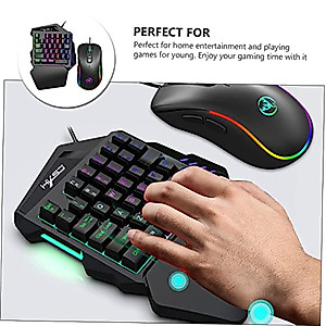 UKCOCO 1 Set one-Hand Human Body Ergonomic Gaming one Hand RGB Keyboard Mechanical Ergonomic Gaming Keyboard v100 Keyboard Left Hand Gaming Keyboard Gaming Keyboard Mouse Plastic