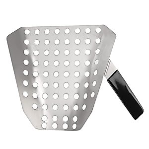 Tnfeeon Popcorn Scoop Ergonomic Single Handle Utility Serving Scooper Stainless Steel Fries Scooper with Holes for Movie Theater Shop