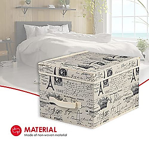 Home Basics Paris Collection Non-Woven Large Storage and Organization Box, Natural, (Jumbo Box)