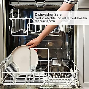 Homestockplus 9 Inch Dinner Plates,BPA-Free Wheat Straw Plates,Off White Plate Set Dishwasher and Microwave Safe Plates - Set of 8 【Non Ceramic】