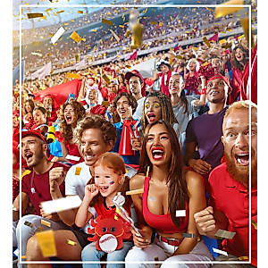 DolliBu Big-Eye Red Crab Stuffed Animal with Baseball Plush - Soft Huggable Crab, Adorable Plush Toy, Personalized Soft Plush Doll Animal Toy for Kids and Adults - 6 Inch