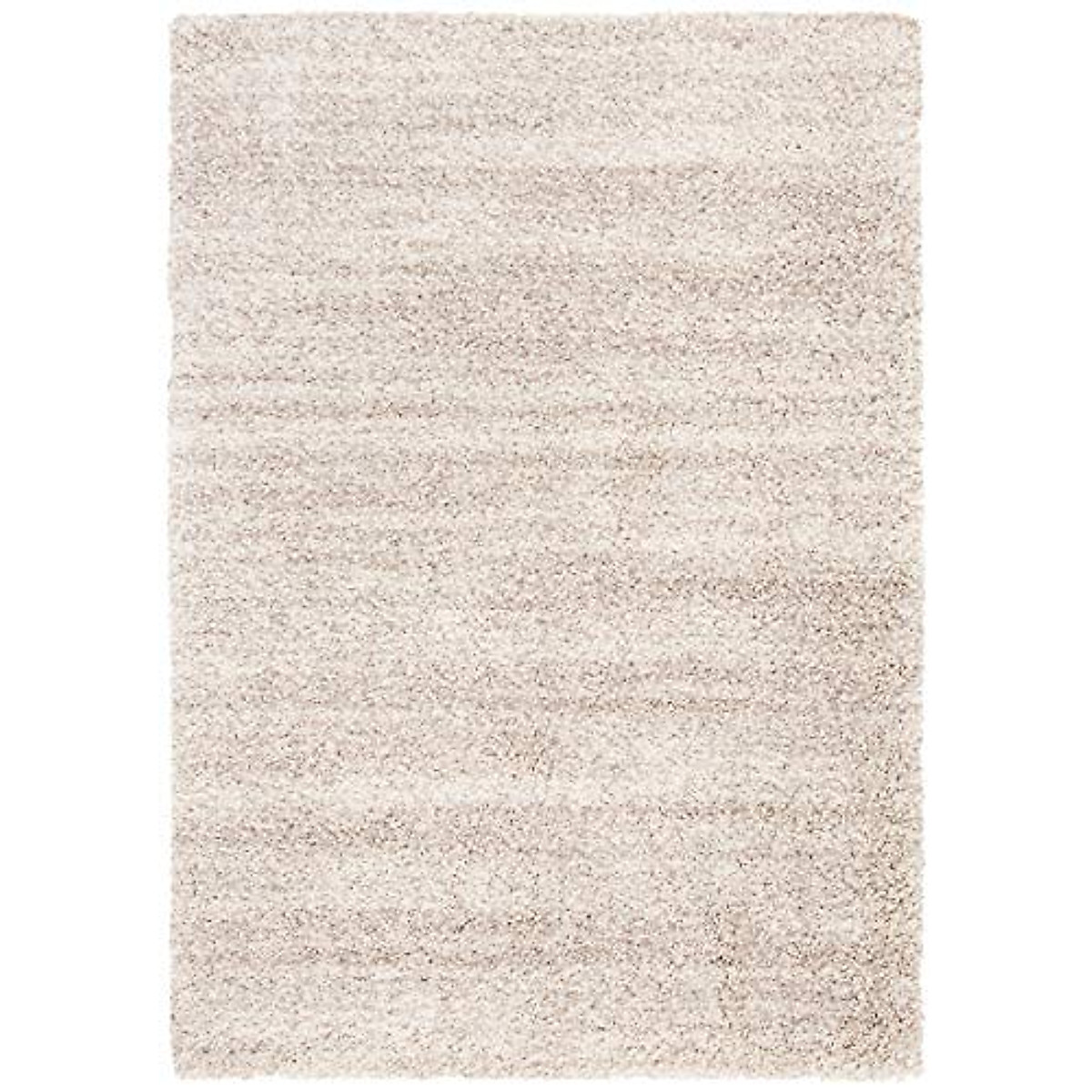 SAFAVIEH Hudson Shag Collection 5'1" x 7'6" Ivory/Beige SGH295C Modern Abstract Non-Shedding Living Room Bedroom Dining Room Entryway Plush 2-inch Thick Area Rug