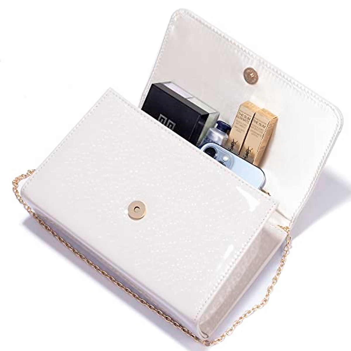 ZHANNI Women's Evening Bag Party Clutches Wedding Purses Cocktail Prom Handbags (Beige)