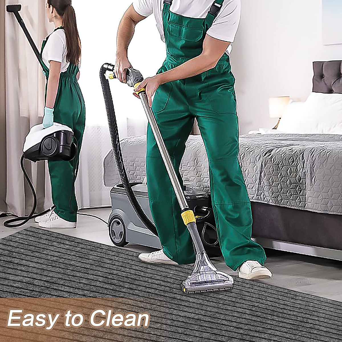 2' x 6' Runner Rugs with Rubber Backing, Indoor Outdoor Utility Carpet Runner Rugs, Stripe Gray, Can Be Used as Aisle for The RV and Boat, Laundry room and Balcony