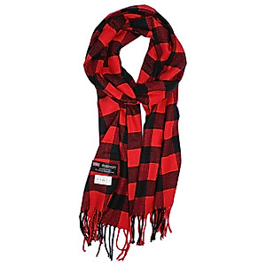 Ted and Jack - Jack's Classic Cashmere Feel Buffalo Check Scarf in Black and Red