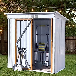 Outdoor Shed 5 x 3 FT Outdoor Storage Sheds,Metal Sheds Outdoor Storage for Patio Lawn Backyard,Perfect to Store Garden Tools,Bike Accessories,Lawn Mower(No Floor Included)