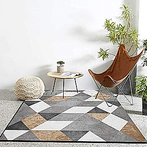 Rugs Living Room, Carpet Home Large Area Rug Simple Geometric Diamond Stitching Pattern Carpet Suitable for Bedroom, Bedroom, Corridor, Sofa 80x120CM (2ft7 x3ft11)