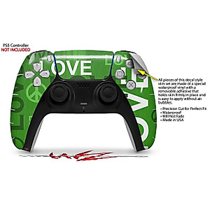 WraptorSkinz Skin Wrap compatible with Sony PS5 DualSense Controller Love and Peace Green (CONTROLLER NOT INCLUDED)