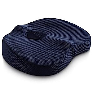 Office Chair Cushion for Butt,Comfort Memory Foam Seat Cushion,Ergonomic Chair Pad Pillow,Tailbone Pain Relief Cushion,Machine Washable Cover-Bamboo Charcoal Memory Foam