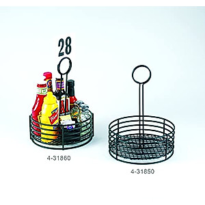 G.E.T. 4-31860 Black Round Stainless Steel Condiment Caddy Iron Teflon Coated Table Caddies Collection