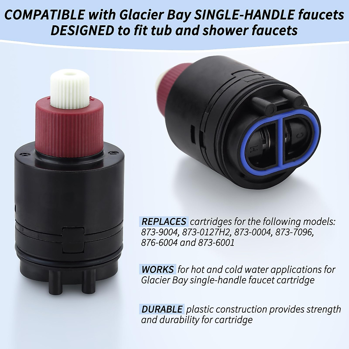 PuritySage Shower Faucet Cartridge Replacement for Single Handle Shower Faucet,Compatible with Glacier Bay 10321,Hot/Cold Water Filter for Shower Faucet