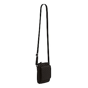 Vera Bradley Women's Cotton Mini Hipster Crossbody Purse With RFID Protection, True Black, One Size