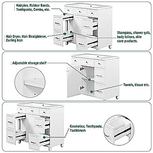 CuisinSmart 36" Bathroom Vanity Cabinet,White Modern Bathroom Vanities Sink Combo,Ample Storage Space Vanity with Sink and Countertop with 3 Drawers and 1 Door,18 x 36 x 34 (Without Faucet)