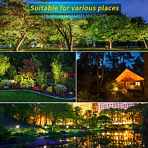 LEACOCO LED Landscape Lights,5W 120V AC Outdoor Pathway Garden Yard Spotlight,IP65 Waterproof Garden Flood Light,Outdoor Spotlight with Stake,UL Cord 5-ft with Plug (Pack of 1, Warm White)