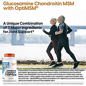 Doctor's Best Glucosamine Chondroitin MSM with OptiMSM, Supports Healthy Joint Structure, Function, & Comfort, Non-GMO, Gluten Free, Soy Free, 360 Count
