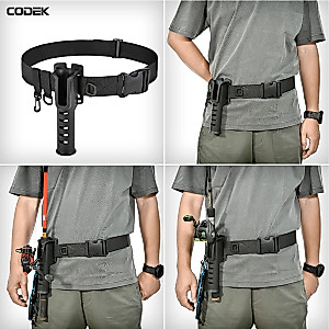 CODEK Adjustable Fishing Rod Holder, Black/Khaki/Green, Plastic, 19cm/7.48in Wide