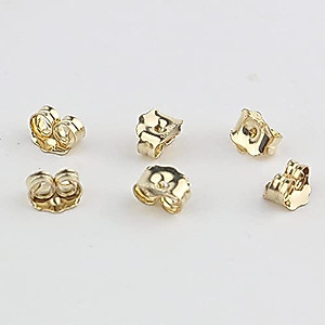 Orgrimmar 14K Gold Earring Backs Yellow Ear Locking for Stud Ear Rings (3 Pairs)