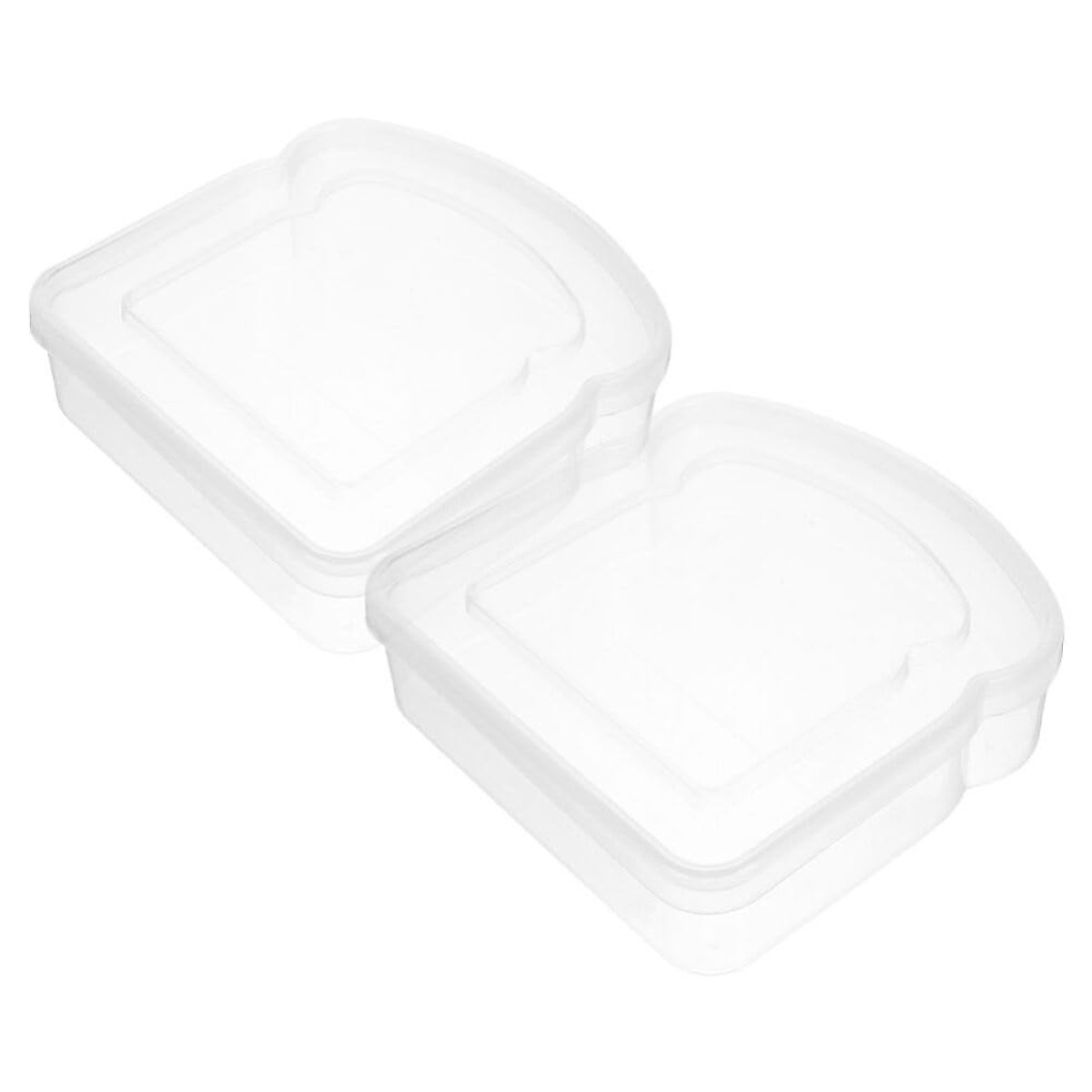 WESIEVYA 2pcs Small Sandwich Containers Clear Sandwich Box Small Bread Case Container Plast