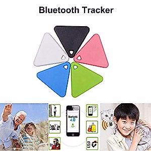 Smart Mini Wireless Bluetooth 4.0 Anti Lost Tracker Alarm Key Finder GPS Locator Triangle Bluetooth Anti-Lost Device for Pet Dog Cat Keys Wallet Bag Kids, 1Pcs Pink