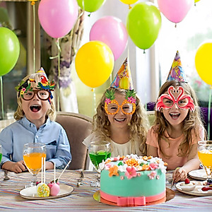 Vinsot 32 Packs Luau Party Glasses Hawaiian Funny Sunglasses Paper Glasses Frame Tropical Fancy Dress Props Photo Booth Props for Summer Party Supplies Kids Beach Themed Party Favors